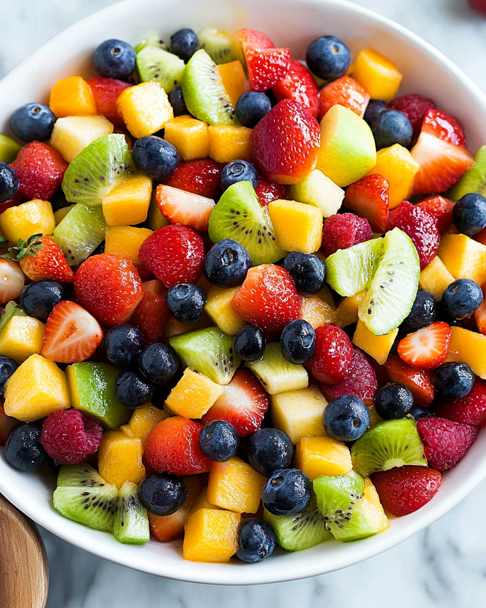 Honey Lime Rainbow Fruit Salad