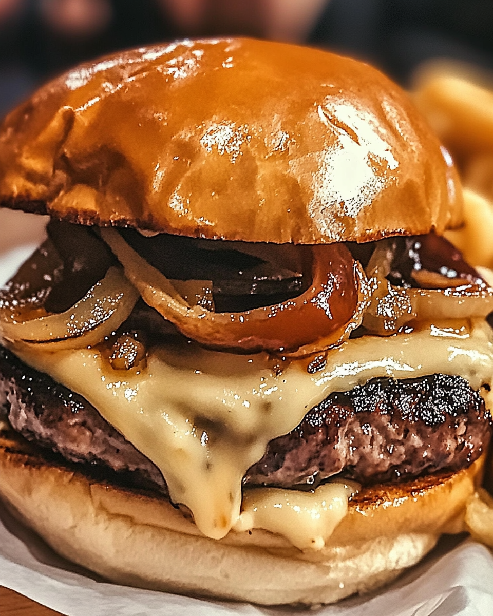 Ultimate Irish Pub Burger Recipe with Guinness Onions