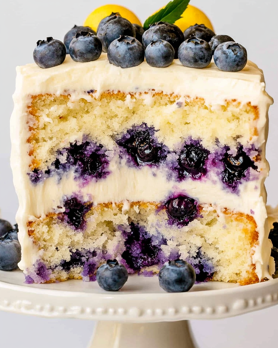Lemon Blueberry Layer Cake with Cream Cheese Frosting