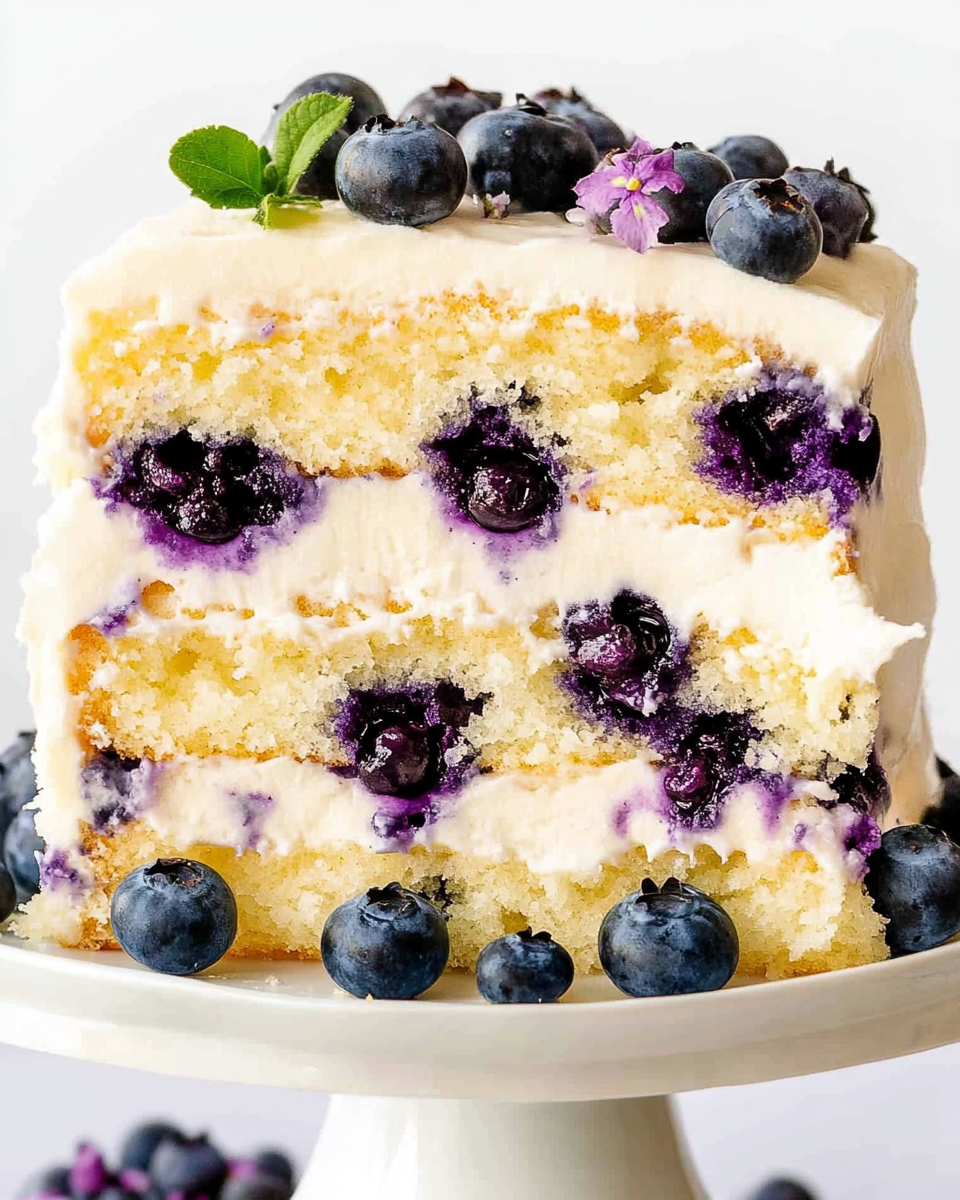 Lemon Blueberry Layer Cake with Cream Cheese Frosting