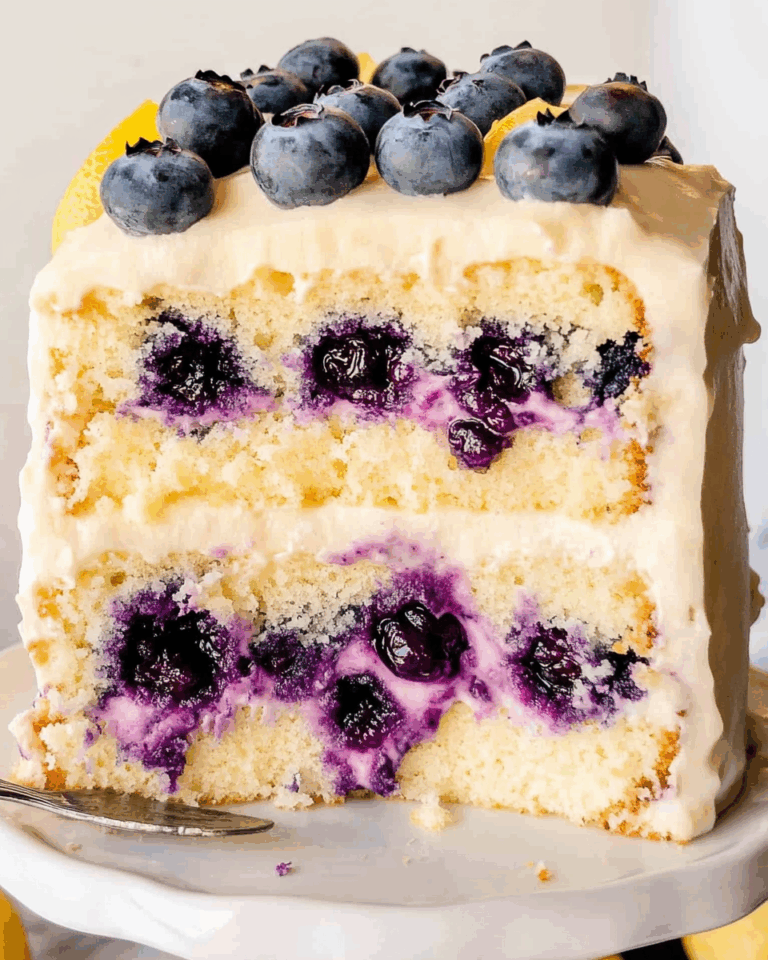 Lemon Blueberry Layer Cake with Cream Cheese Frosting