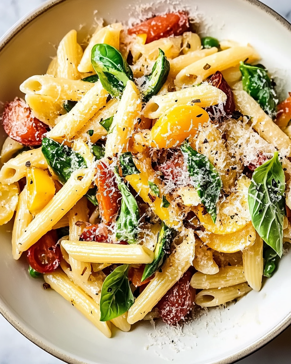 Creamy Pasta Primavera Recipe with Fresh Veggies
